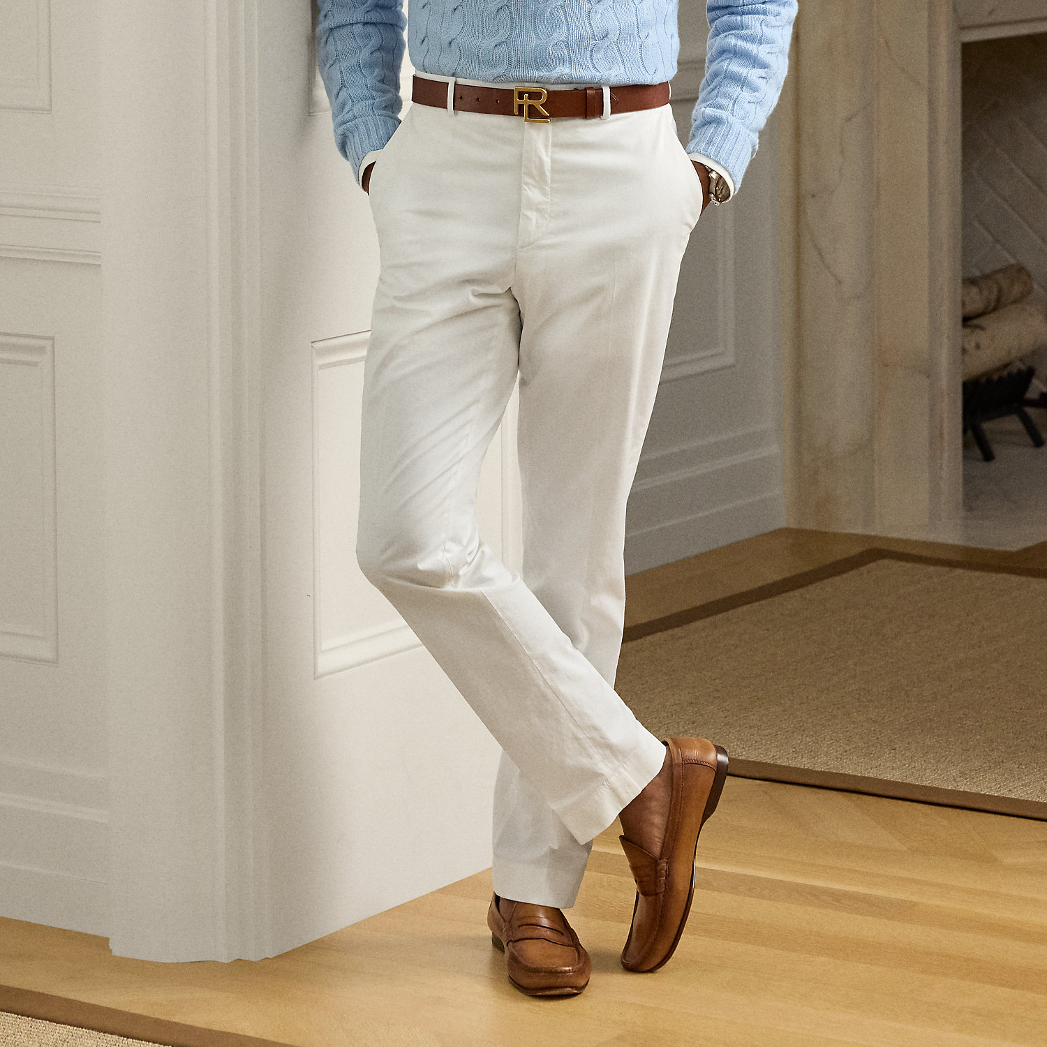 RALPH LAUREN straight fit stretch chino pant